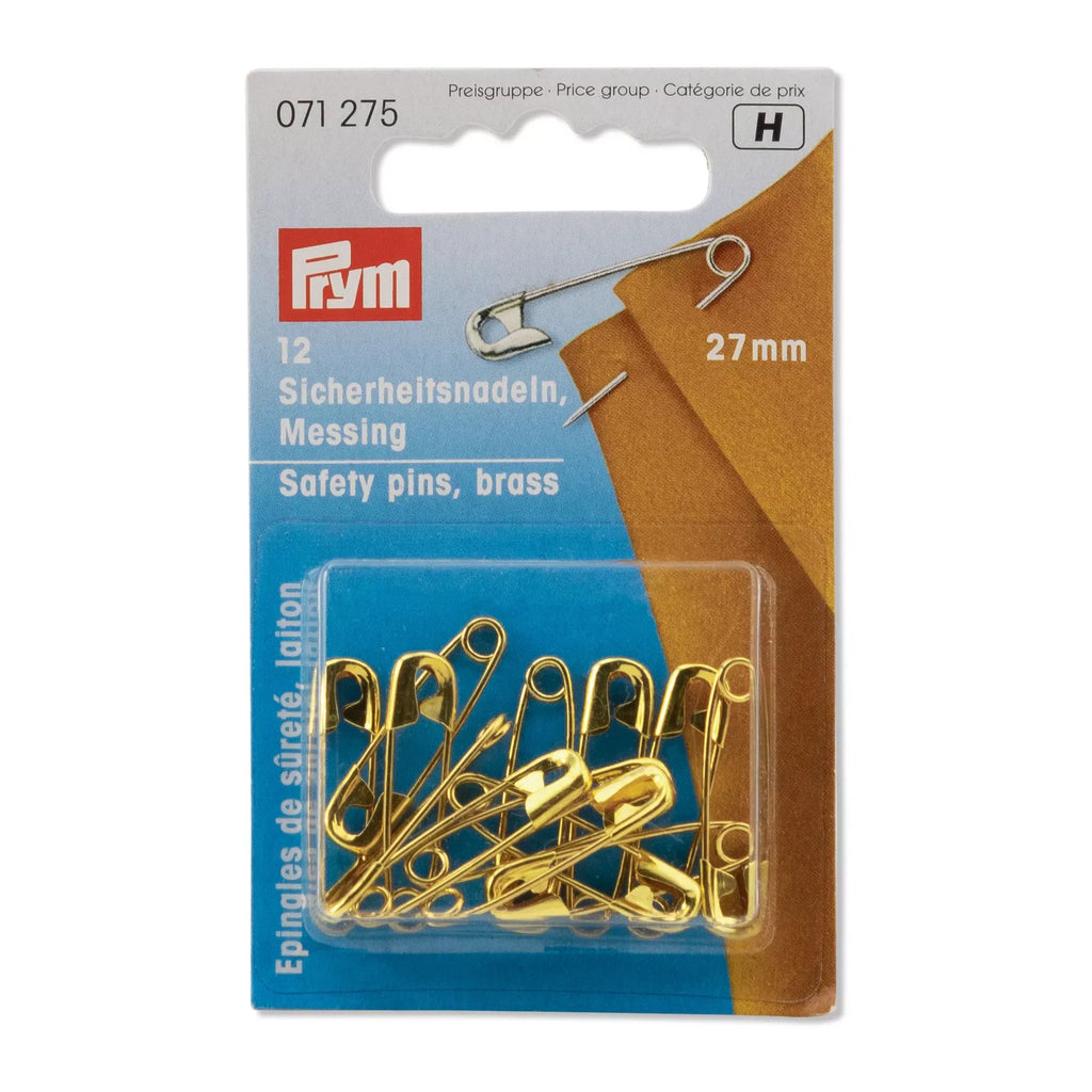 Prym 27 mm Gold-Coloured Brass Safety Pins No.1 | Direct Sewing NZ