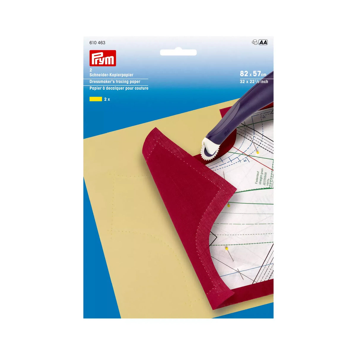 Prym Yellow Dressmakers Tracing Paper 82×57cm | Pattern Marking ...