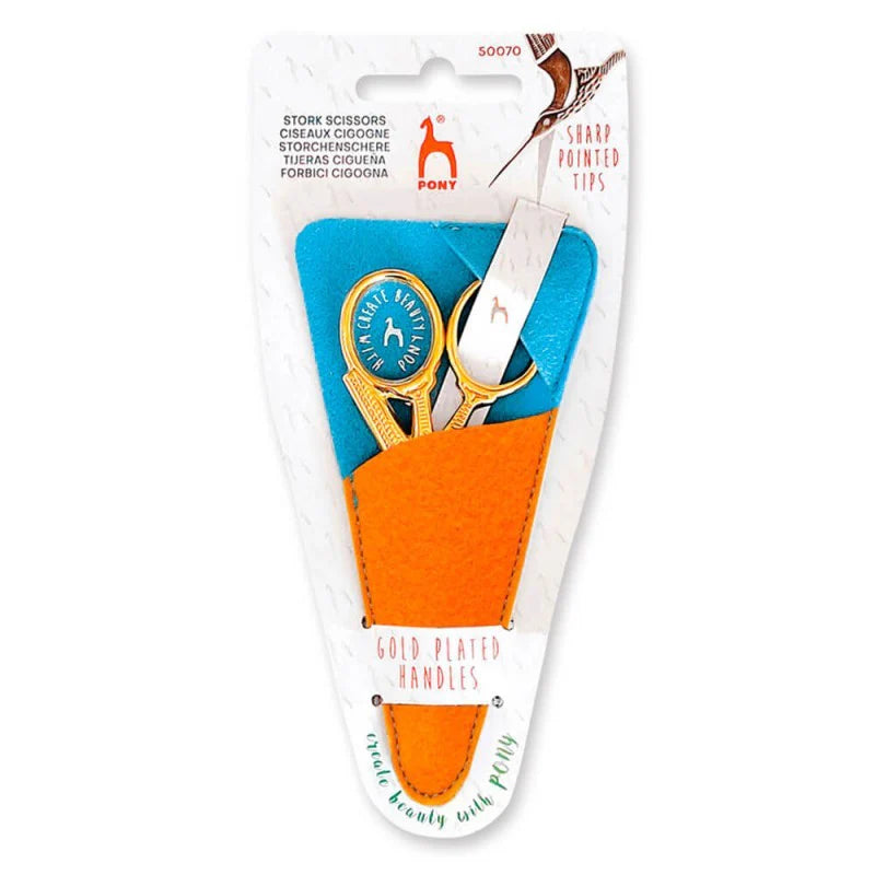 Pony Stork Embroidery Scissors 24k Gold Plated