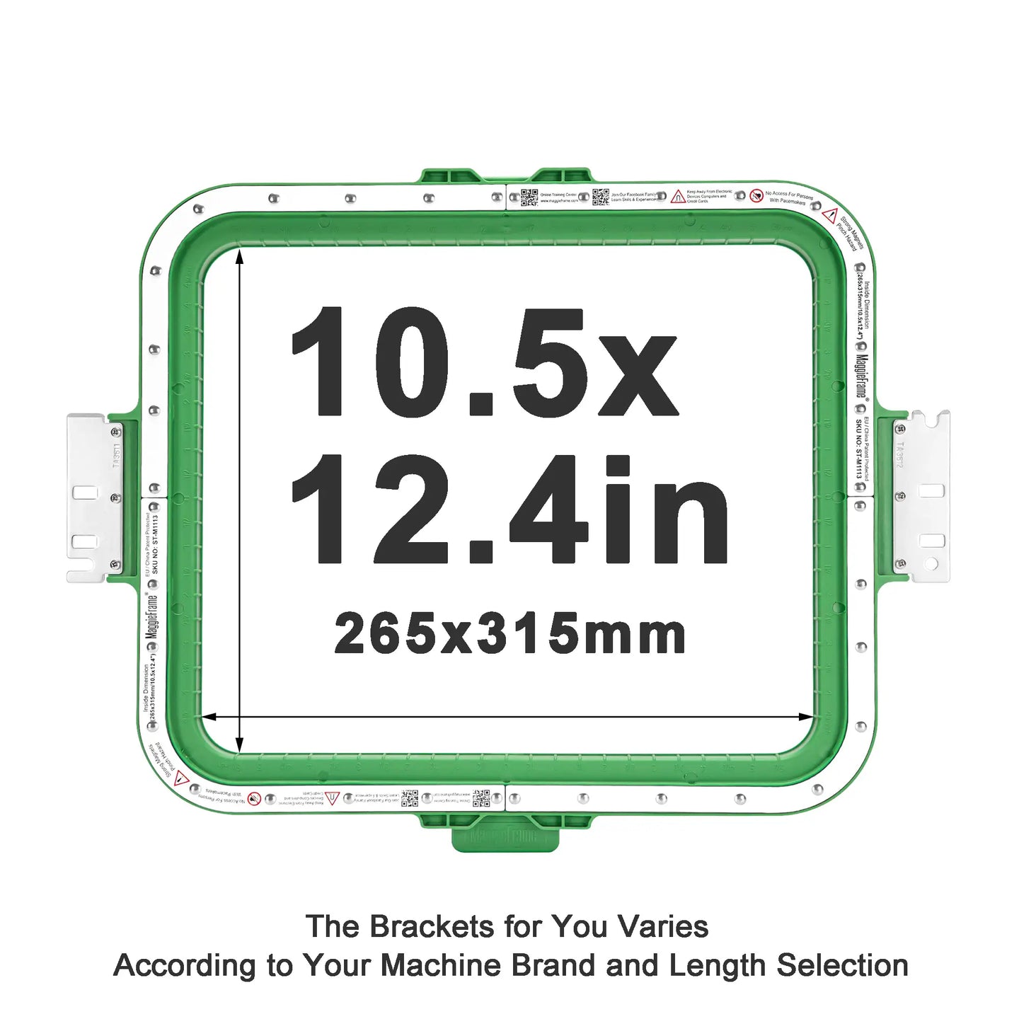 10.5" x 12.4" Magnetic Frame for Ricoma Embroidery Machines - 400mm Ar