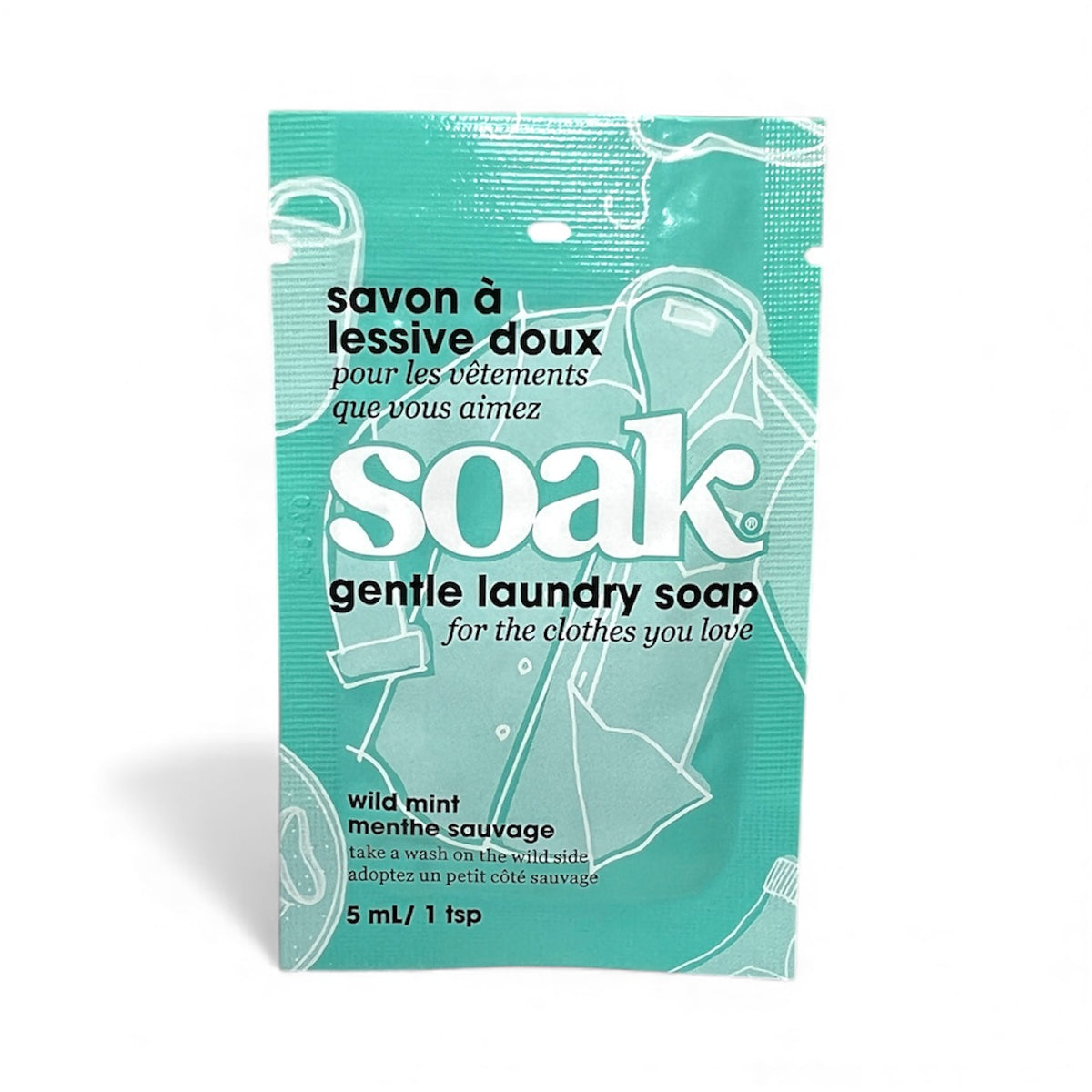 Soak Mini 5mL Laundry Soap Sachet Travel Pack - Wild Mint